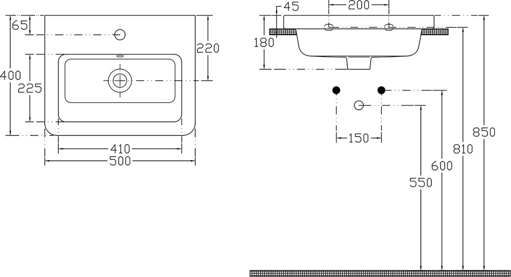 Sapho Koupelnový set ELLA 50 1 x zásuvka bílá KSET-071