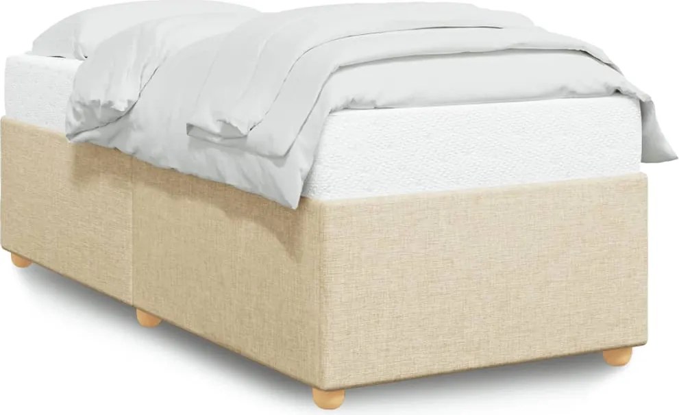 Rám postele bez matrací krémově 90x200 cm textil 3284706