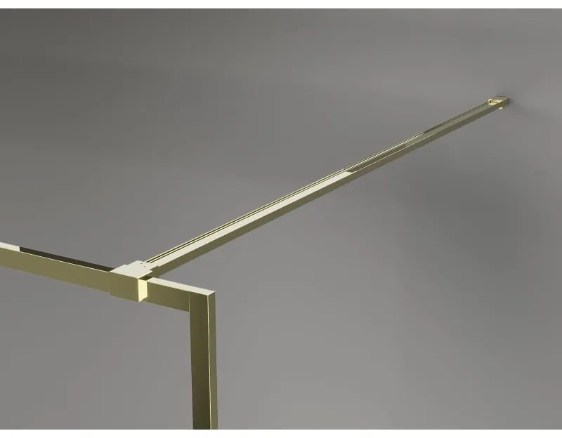 Mexen, Mexen Kioto-F sprchová stěna s rámem 55 x 202 cm, průhledná 8 mm, zlatá - 800-055-104-50-00