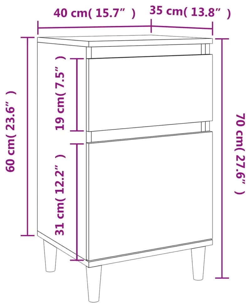 Noční stolek kouřový dub 40 x 35 x 70 cm - Default Title
