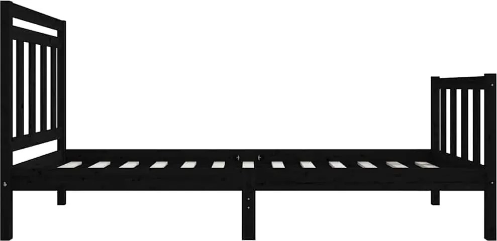 Rám postele černý 75 x 190 cm Small Single masivní dřevo 3100683