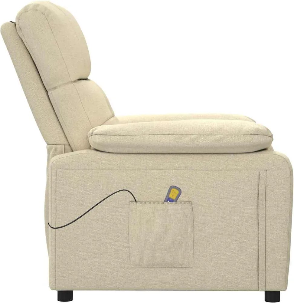 Masážní křeslo krémové textil 289681