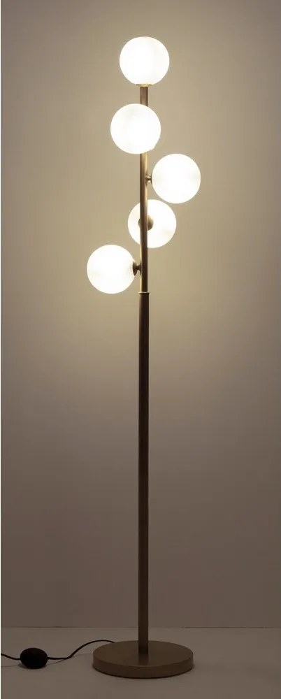 Stojací lampa ve zlaté barvě se skleněným stínidlem (výška 156,5 cm) Balls – Bizzotto