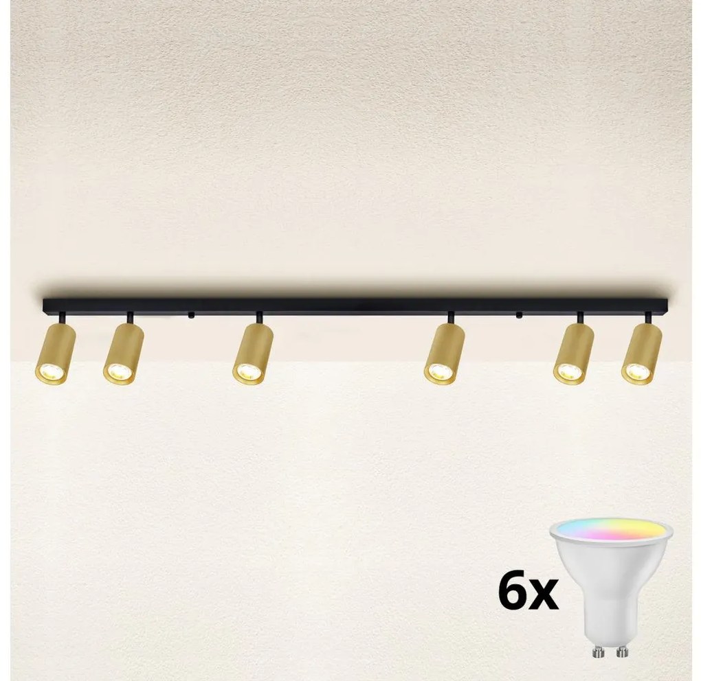 Brilagi - LED Stmívat. bodové svítidlo SELE GOLDEN 6xGU10/6,5W/230V černá/zlatá