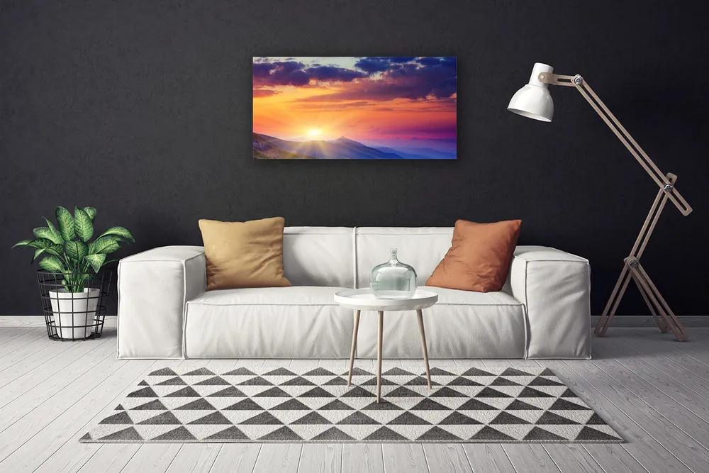 Obraz na plátně Slunce Hory Krajina 120x60 cm