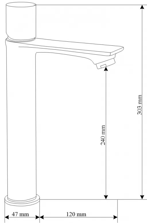 Mexen Royo One Vysoká Umyvadlová baterie, Bílá/Chrom, 72211-22