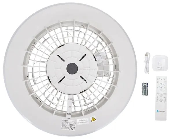 Aigostar-LED Stmívatelný str. ventilátor LED/40W/230V 2700-6500K 50cm+DO bílá