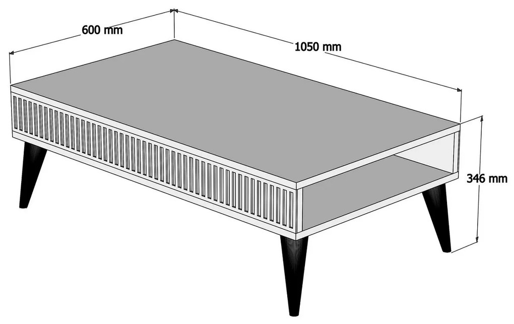 Designový konferenční stolek Cadelaria 105 cm ořech černý