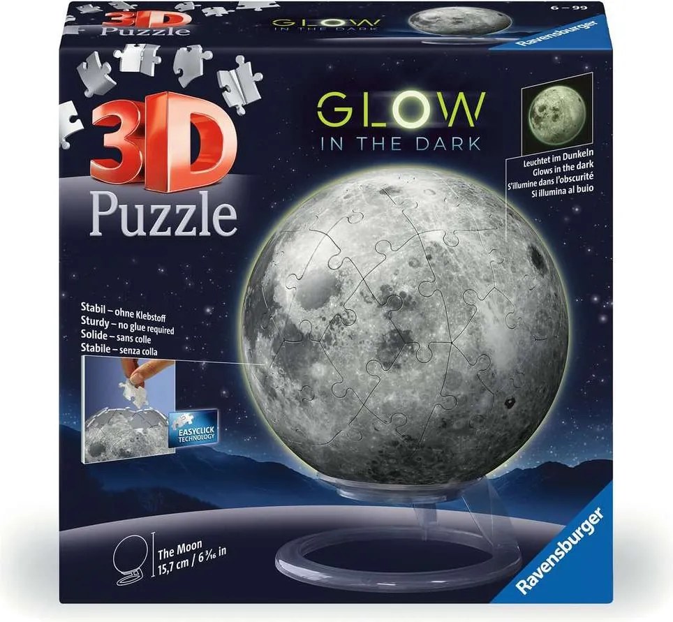 3d puzzle ravensburger 115860 puzzle-ball měsíc svítící ve tmě