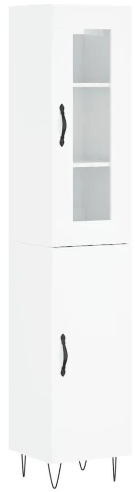 vidaXL Skříň highboard bílá s vysokým leskem 34,5x34x180 cm kompozit