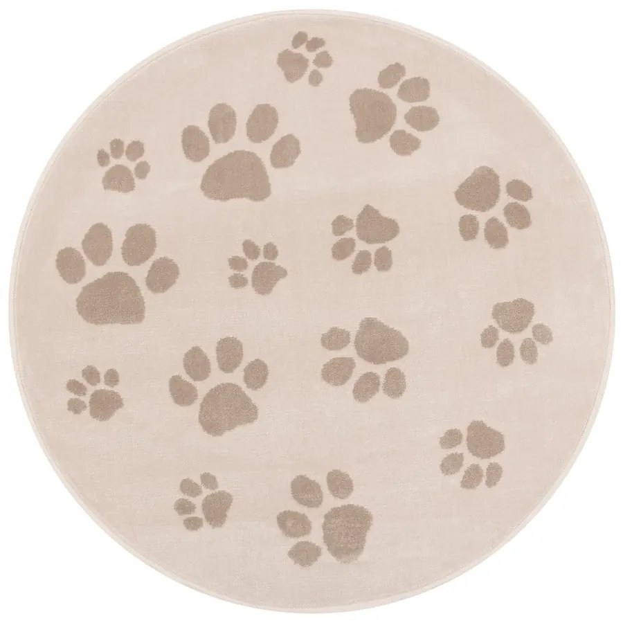 Béžový dětský koberec ø133 cm Paws Light Beige – FD