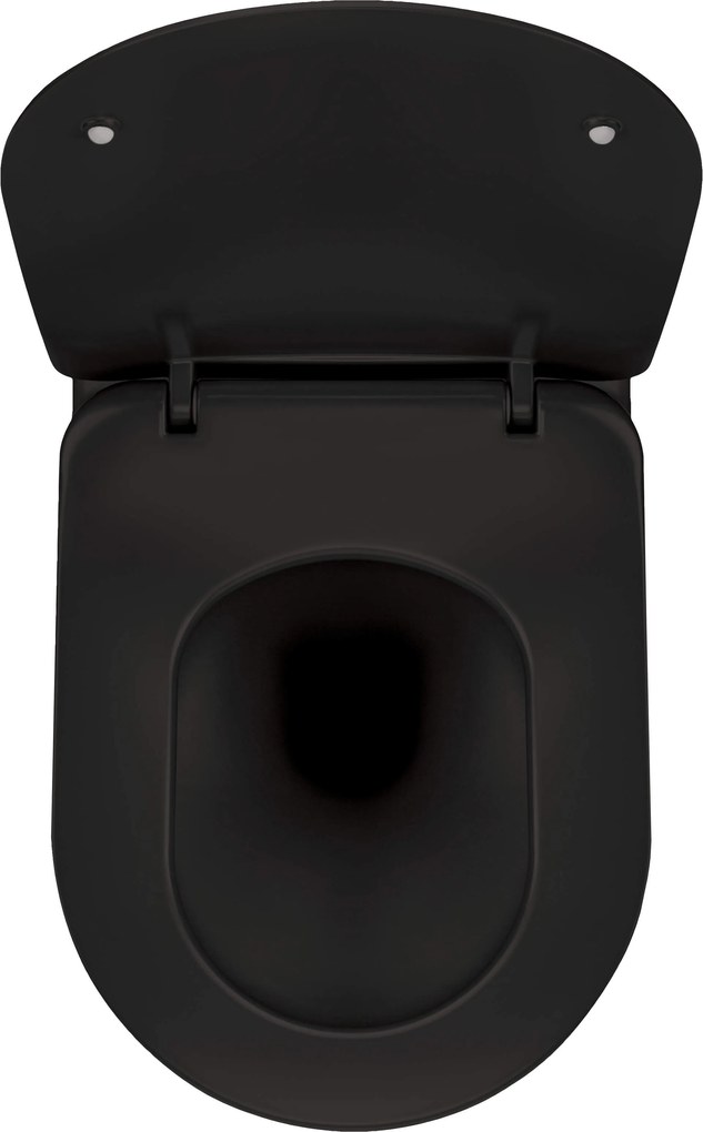 Deante Peonia Zero, závěsná WC mísa RimFree, 51 x 36 cm, černá, CDE_NZPW