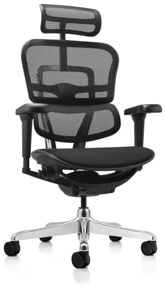 Office Pro Kancelářská ergonomická židle SIRIUS NEO – opěrák síť, čalouněný sedák, černá