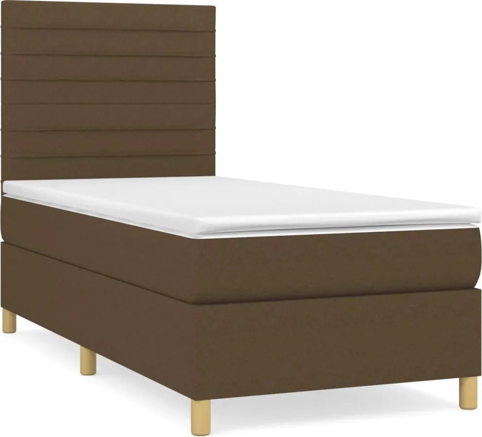Box spring postel s matrací tmavě hnědá 100 x 200 cm textil 3142396