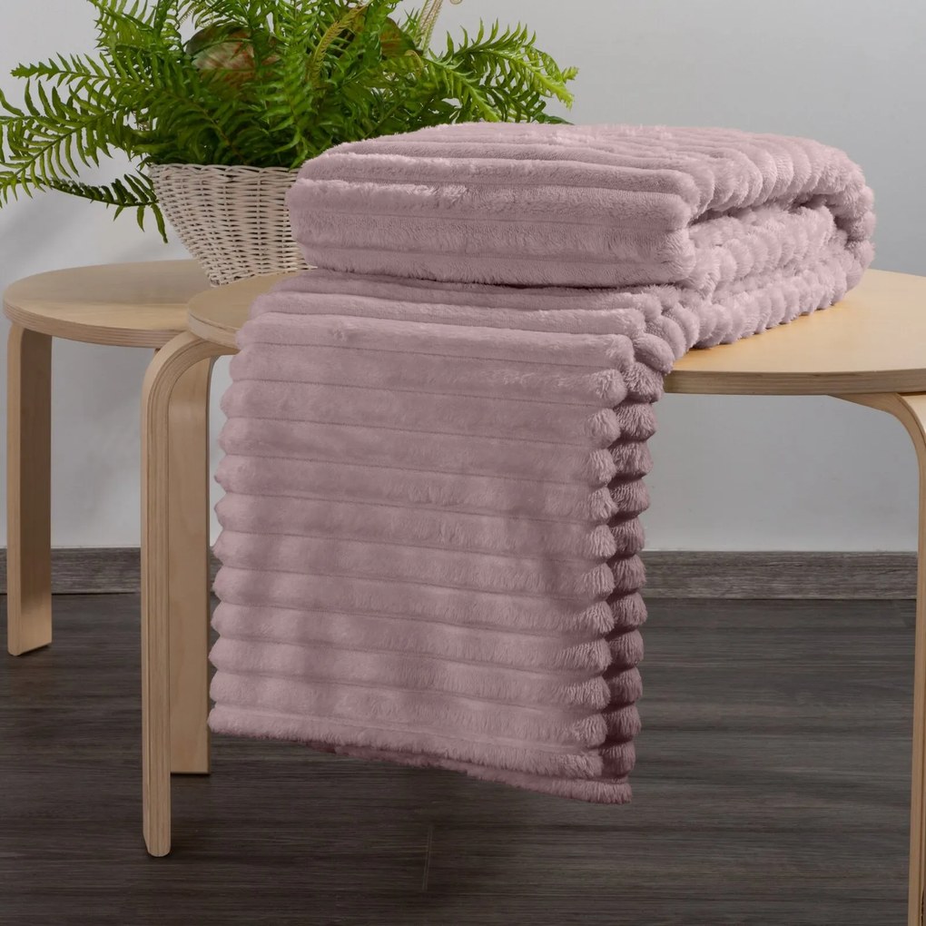 DEKA Z MIKROFLANELU SOFT 70X160 CM PUDROVÁ