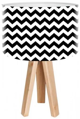 Timberlight Stolní lampa Zippo černá + bílý vnitřek + dřevěné nohy