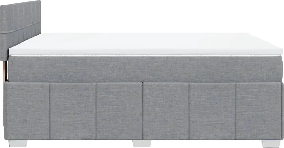 Box spring postel s matrací světle šedá 140 x 190 cm textil 3289363