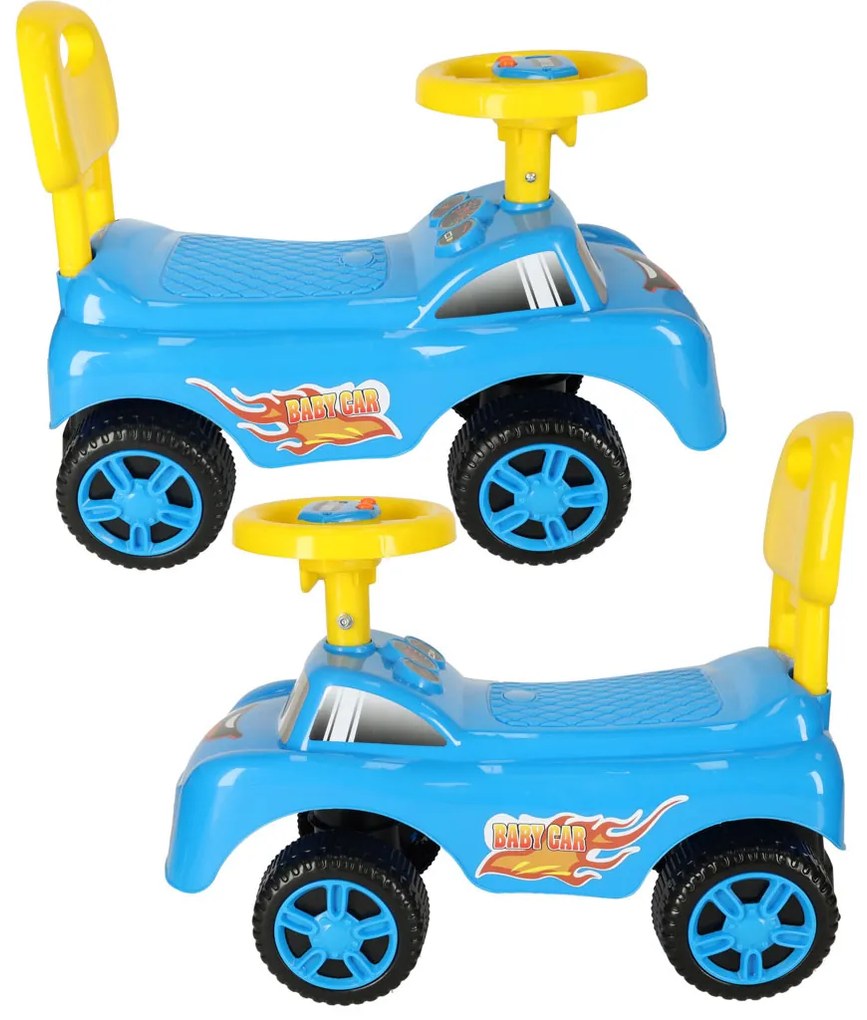 KIK KX4414 Úsměv autíčka push ride s klaksonem modrý
