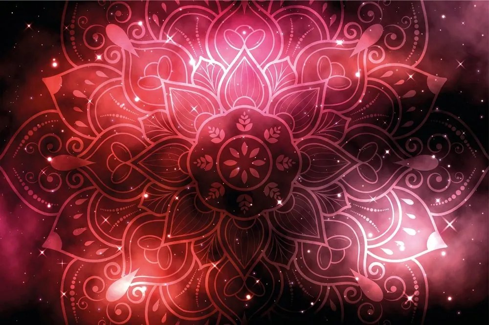 Samolepící tapeta Mandala s galaktickým pozadím - 300x200 cm