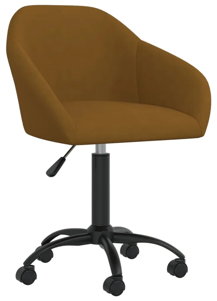 3089669 vidaXL Otočná kancelářská židle hnědá samet