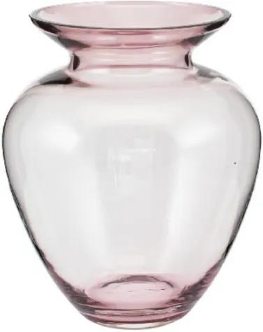 Skleněná váza na květiny PEP růžová 20cm | BIANO
