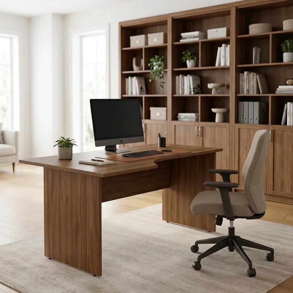 Ergonomický stůl Impress 160 x 90 cm, levý, ořech dijon