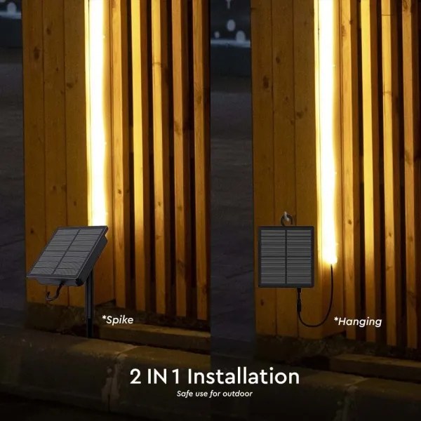 LED Stmívatelný solární pásek LED/1,2W/3,7V 4000K IP67 5m