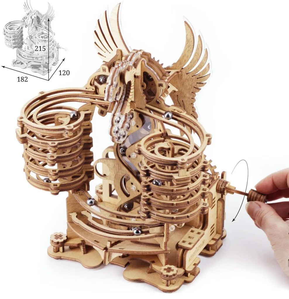 iDventure 3D dřevěná skládačka Kuličková dráha Drak