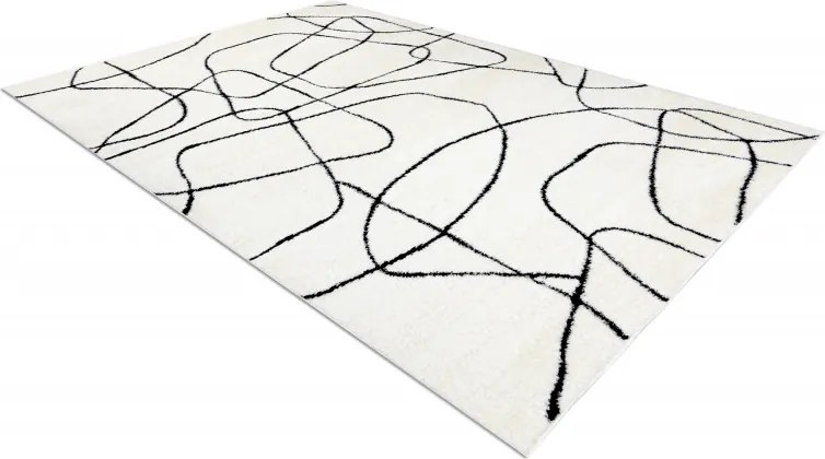 Dywany Łuszczów, Kusový koberec Mode 8522 abstract cream/black, 240x330, bílá, chodba / předsíň