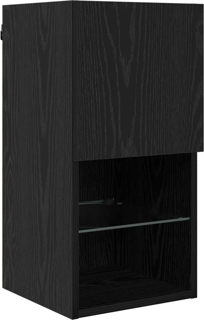 TV nástěnné jednotky s LED 6 ks Černý dub Kompozitní dřevo 3402957
