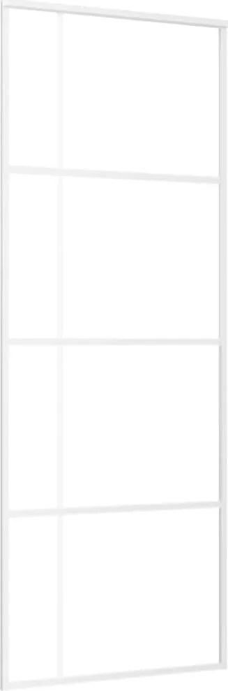vidaXL Posuvné dveře 76 x 205 cm čiré ESG sklo a hliník [151680] Barva: Bílá