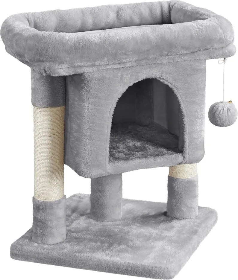 Kočičí nábytek se škrabadlem Yaheetech – světle šedá, 40,5 cm (délka) × 40,5 cm (šířka) × 58 cm (výška), 60 cm (265240658014)