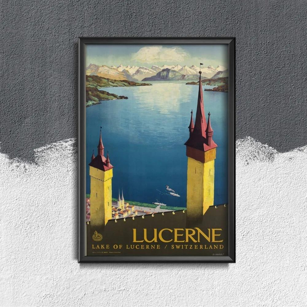 Dekorativní plakát Jezero ze čtyř kantonu švýcarsko