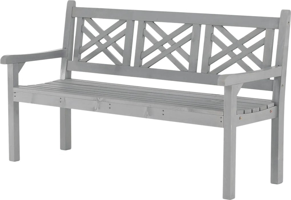 Dřevěná zahradní lavička, šedá, 150 cm, FABLA