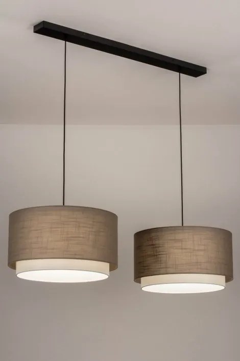 Závěsné designové svítidlo nad stůl Napolitana Taupe and Black