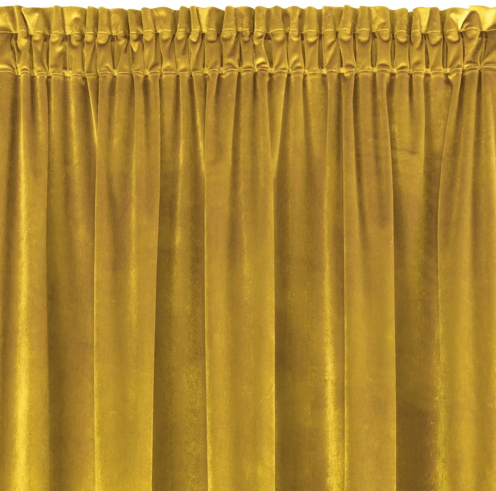 ZATEMŇOVACÍ ZÁVĚS NA PÁSCE SAMANTA 140X270 CM HOŘČICOVÁ