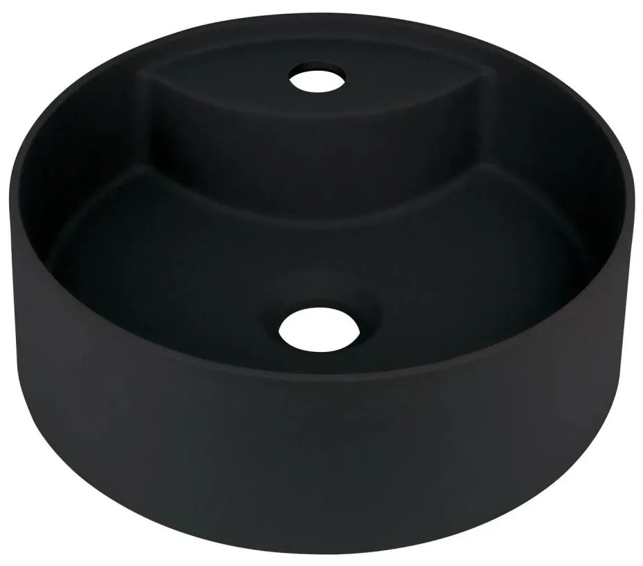 Deante CQS_NU4B - Umyvadlo na desku s otvorem SILIA pr. 36 cm granit/černá CQS_NU4B
