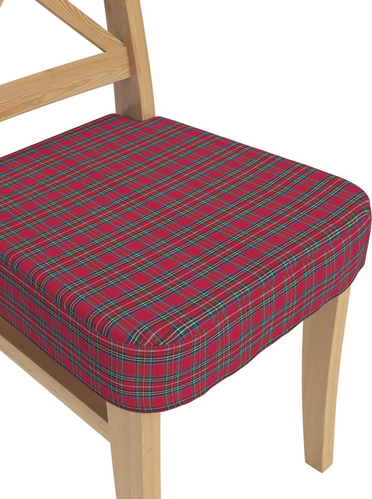 Sedák na židli IKEA Ingolf barva červená látka vzorované