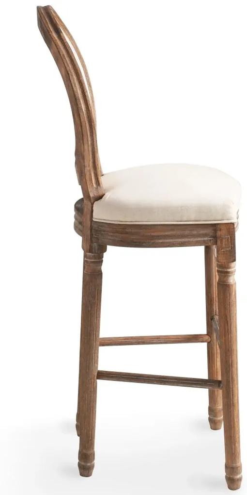 Barové židle - lněné - bílé | 2 ks