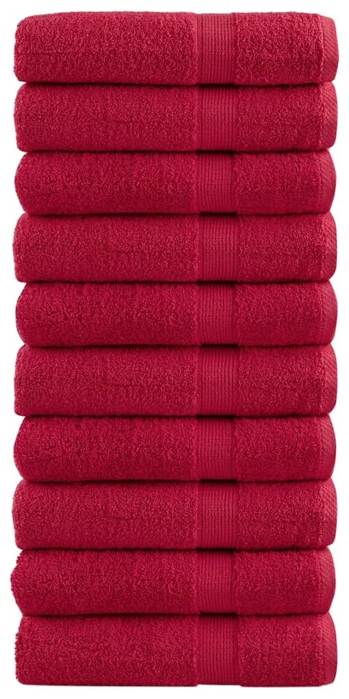 Prémiové osušky SOLUND 10 ks červené 100x150 cm 600 g/m² 137409
