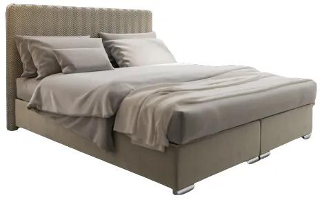 Manželská postel 160 cm Boxspring Penarth Comfort (krémová) (s roštem, matrací a úl. prostorem). 1056286