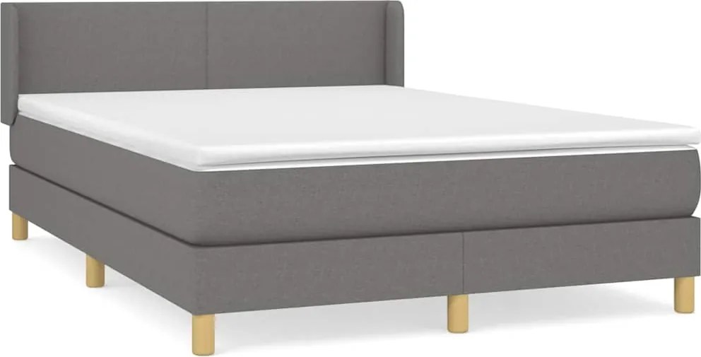 Box spring postel s matrací tmavě šedá 140x200 cm textil 3130114