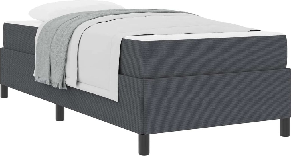 Rám postele s matrací Tmavě šedá 100 x 200 cm textil 3399106