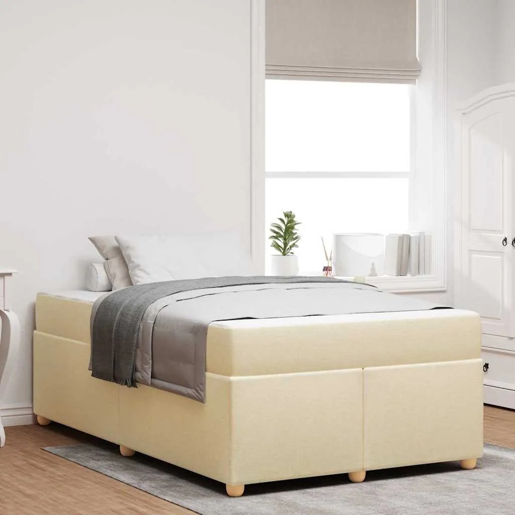 Rám postele s matrací Krémová 120 x 200 cm textil 3399354