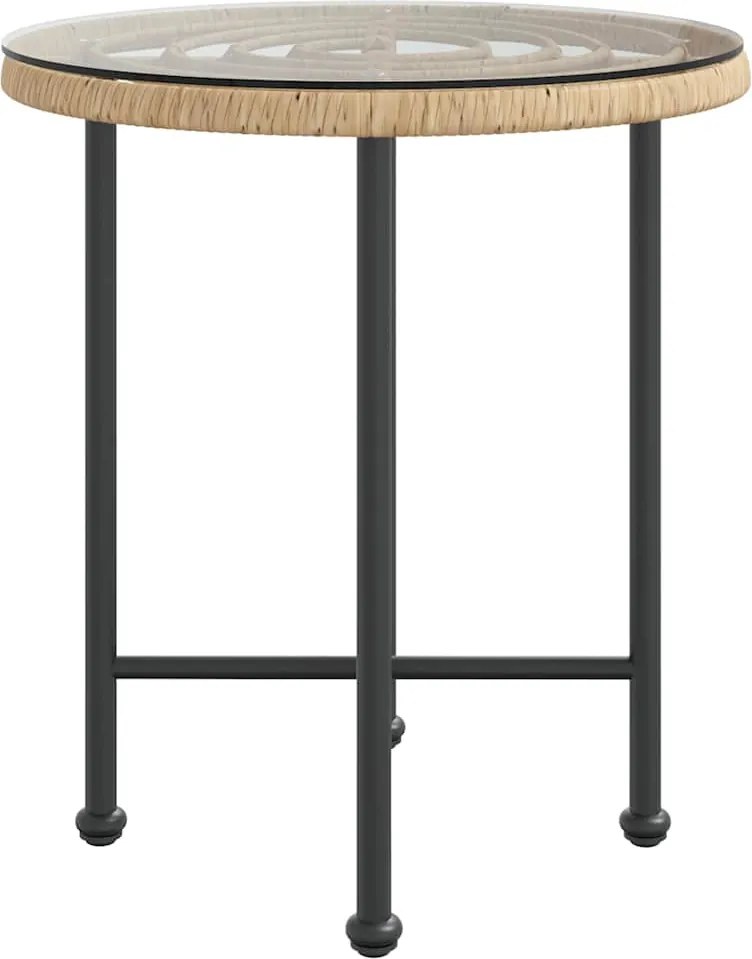 Jídelní stůl Ø 50 cm tvrzené sklo a ocel 319432