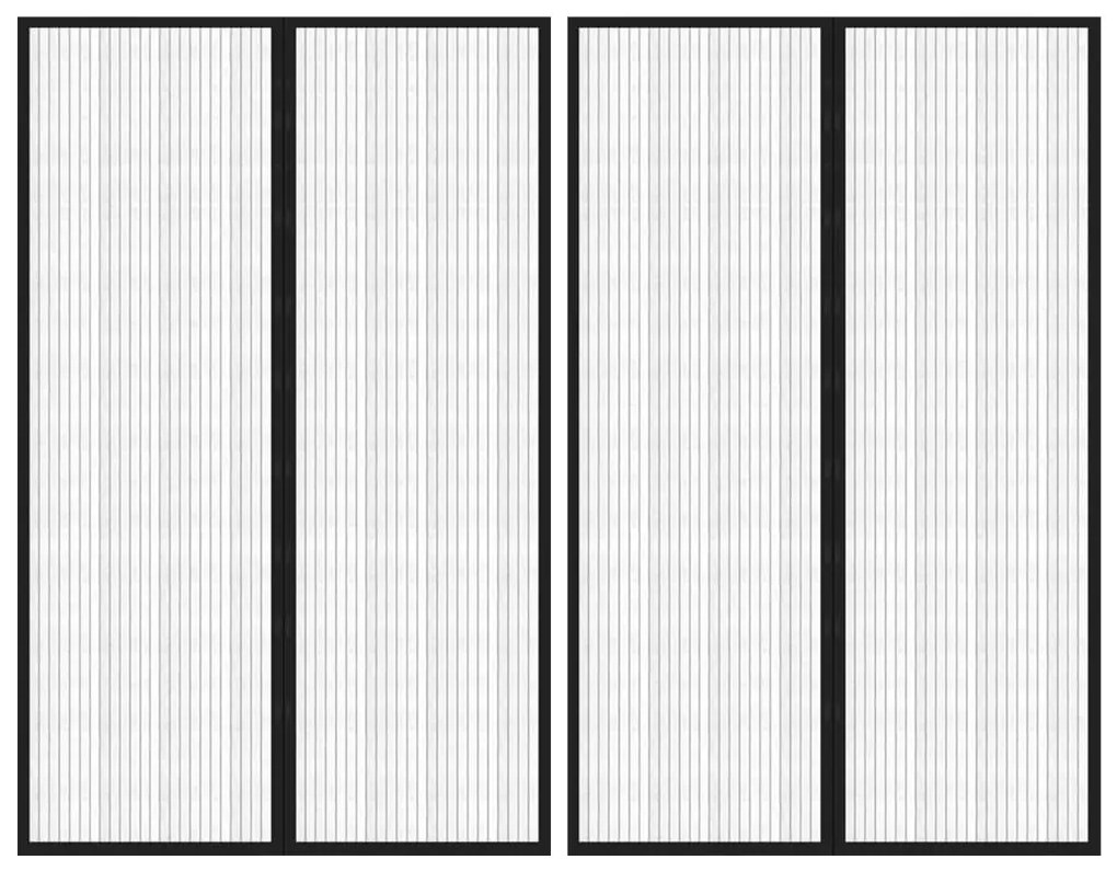 Závěsy do dveří proti hmyzu 2 ks s magnety černé 220 x 130 cm 314689
