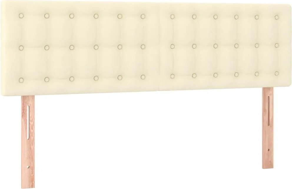 Box spring postel s matrací a LED krémová 140x190 cm umělá kůže 3134221