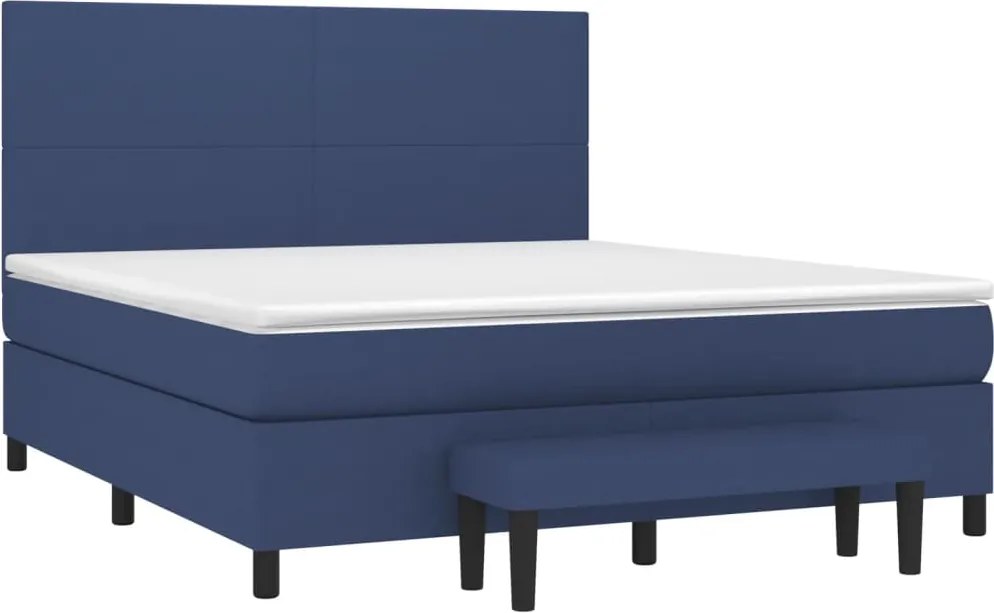 Box spring postel s matrací modrá 160x200 cm textil 3136451