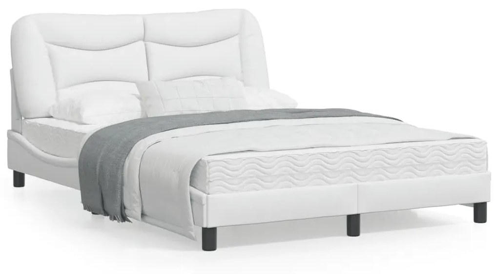 Rám postele s LED osvětlením bílý 120 x 200 cm umělá kůže,  3213921
