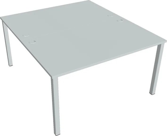 Kancelářský pracovní stůl Hobis USD 1400, deskaakát, bílá RAL 9016